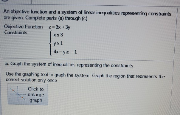 Solved An objective function and a system of linear | Chegg.com