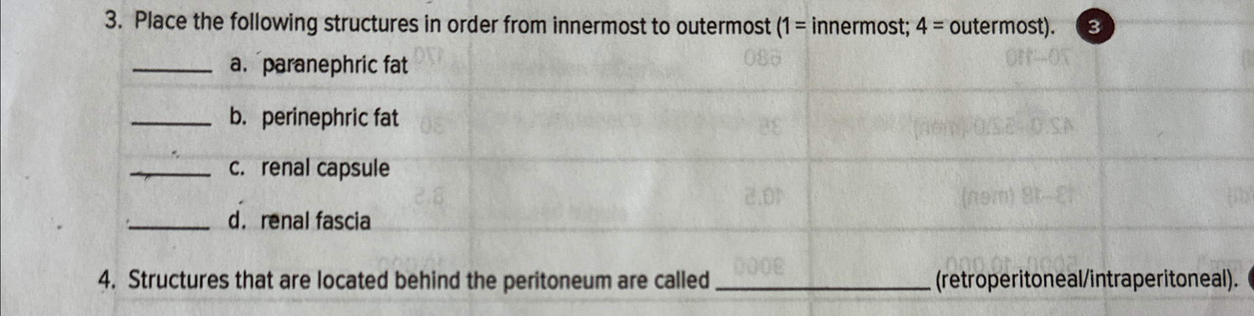 Solved Place the following structures in order from | Chegg.com