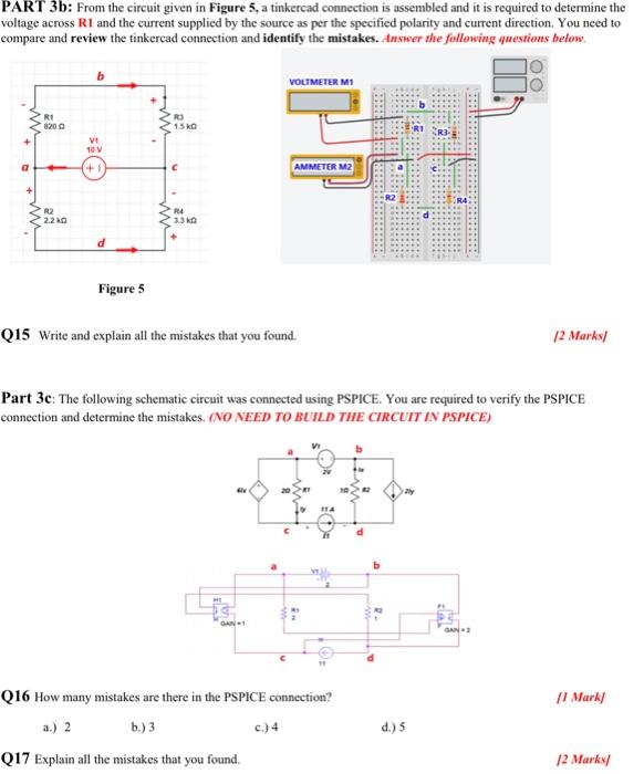 Solved PART 3a: From the circuit in Figure 4 below, a | Chegg.com
