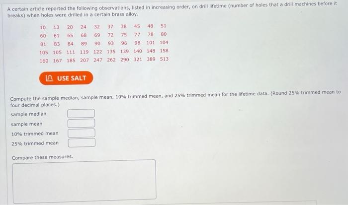 Solved A certain article reported the following | Chegg.com