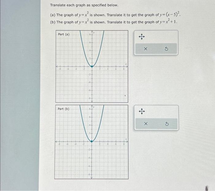 Solved Translate each graph as specified below. (a) The | Chegg.com