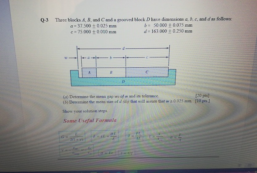 Solved Q-3 Three blocks A, B, and C and a grooved block D | Chegg.com