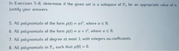 Solved In Exercises 5-8, determine if the given set is a | Chegg.com