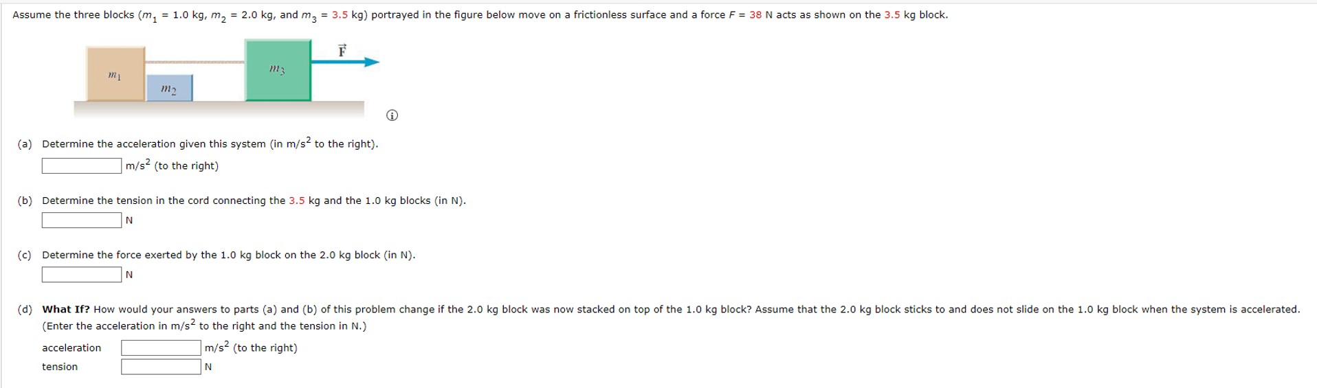 Solved (a) ﻿Determine the acceleration given this system (in | Chegg.com