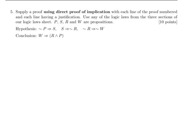 Solved 5. Supply a proof using direct proof of implication | Chegg.com