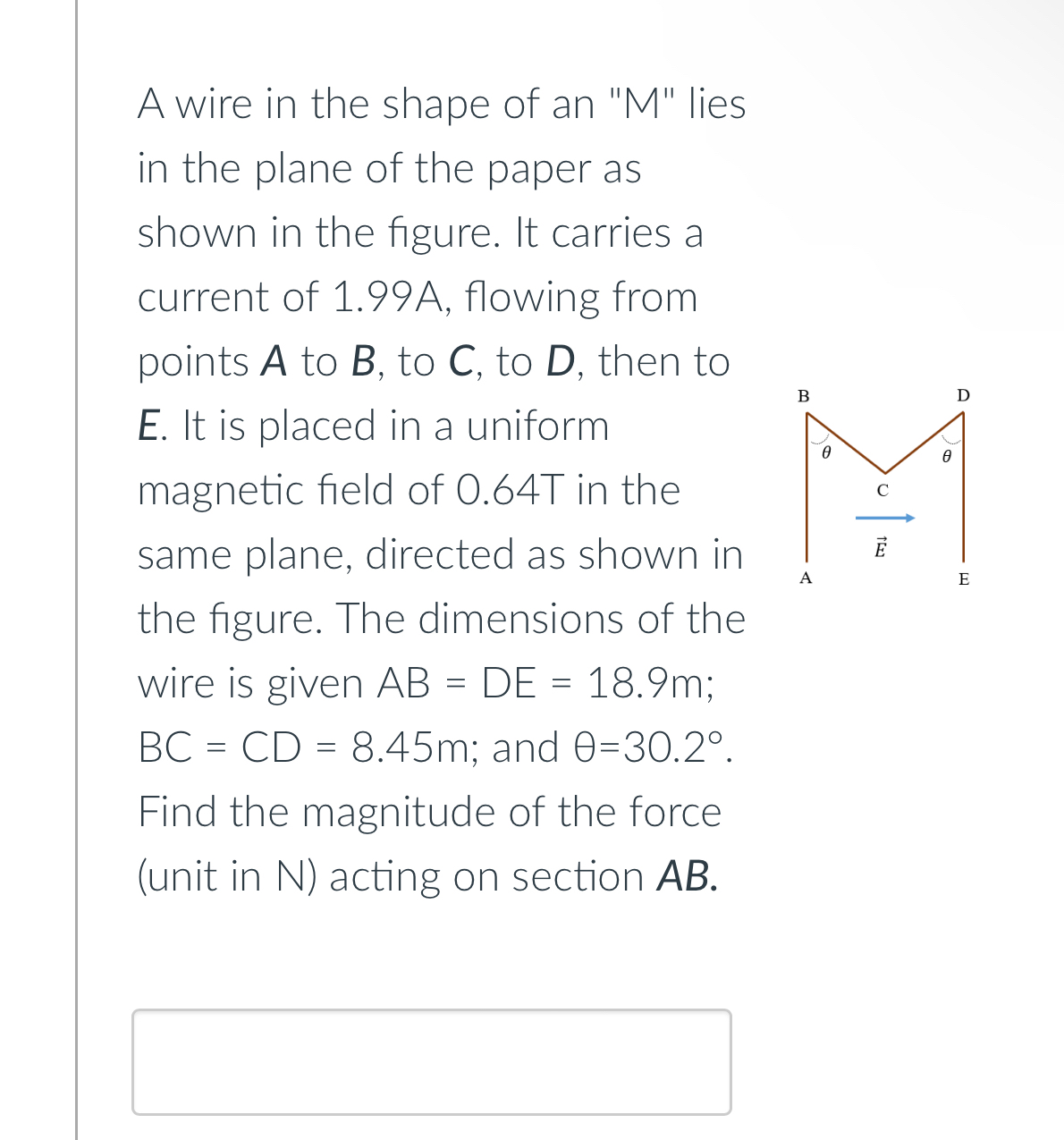 Solved A wire in the shape of an "M" ﻿lies in the plane of | Chegg.com