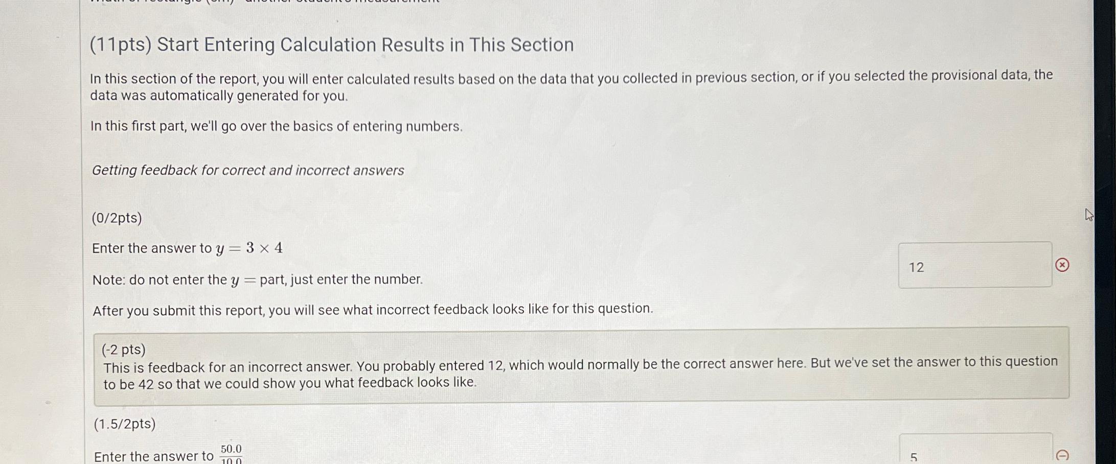 Solved (11pts) ﻿Start Entering Calculation Results in This | Chegg.com