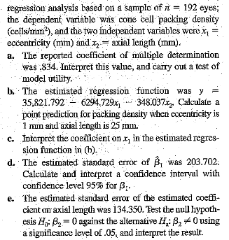 Solved regression analysis based on ﻿a sample | Chegg.com
