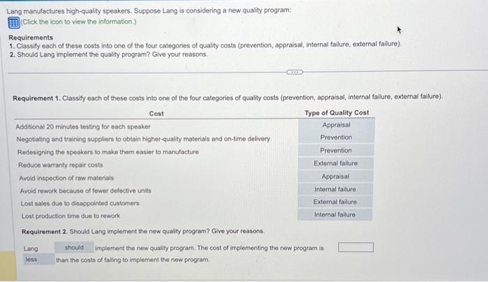Solved Lang manufactures high-quality speakers. Suppose Lang | Chegg.com