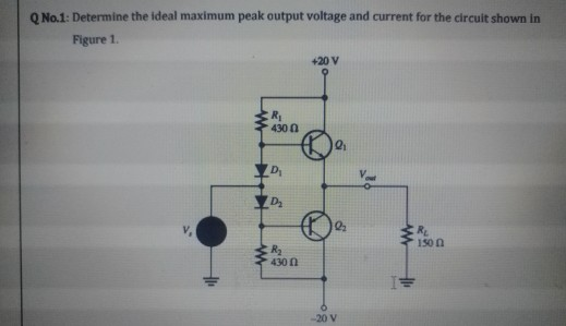 Solved Q No.1: Determine the ideal maximum peak output | Chegg.com
