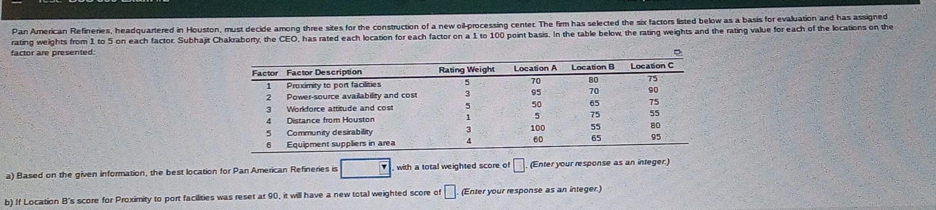 Solved factor are presented: C Factor Factor Description 1 | Chegg.com