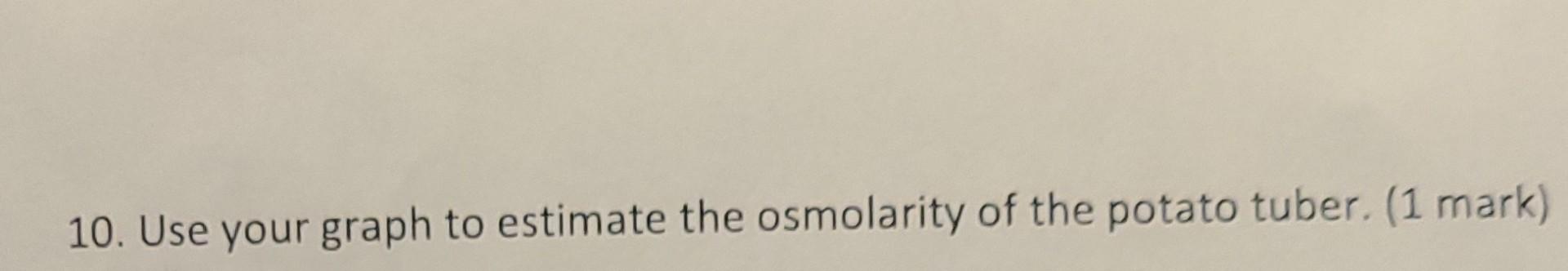 Solved 10. Use your graph to estimate the osmolarity of the | Chegg.com