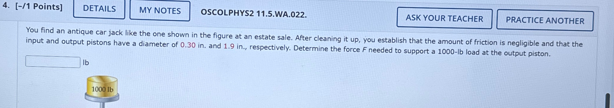 Solved You find an antique car jack like the one shown in | Chegg.com