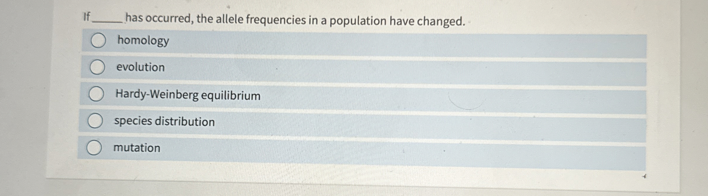 Solved If ﻿has occurred, the allele frequencies in a | Chegg.com