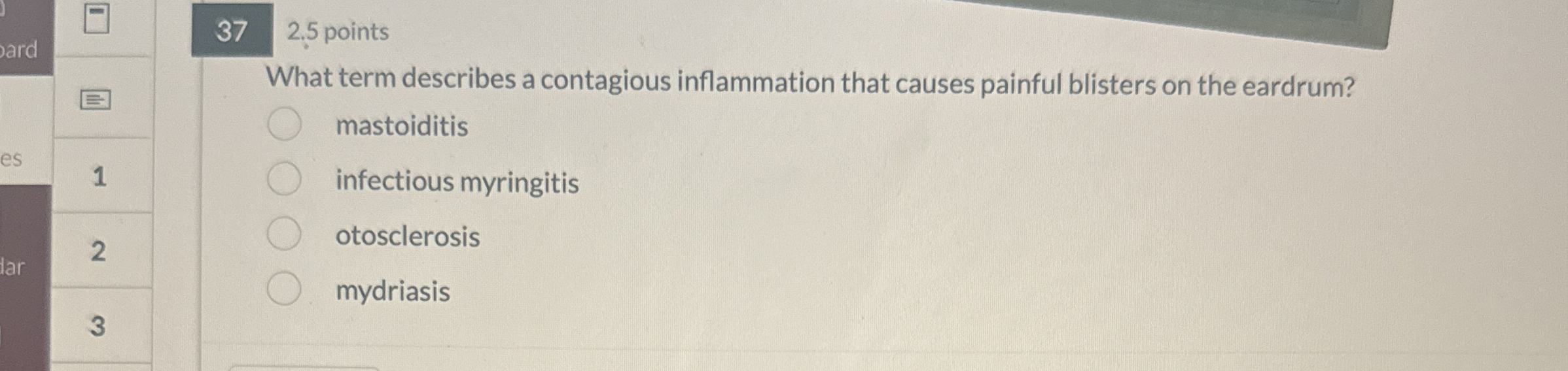 Solved 372.5 ﻿pointsWhat term describes a contagious | Chegg.com