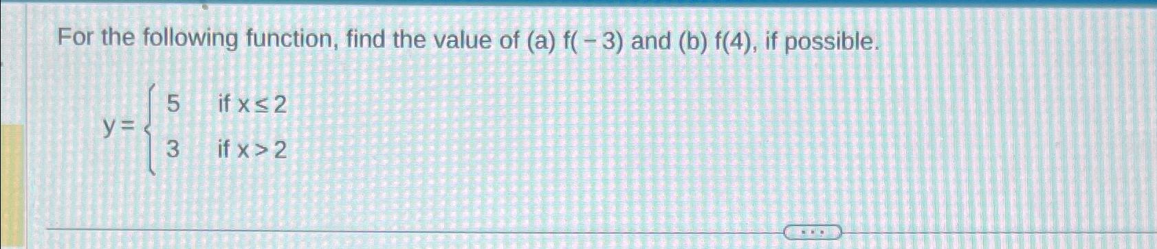 Solved For the following function, find the value of | Chegg.com