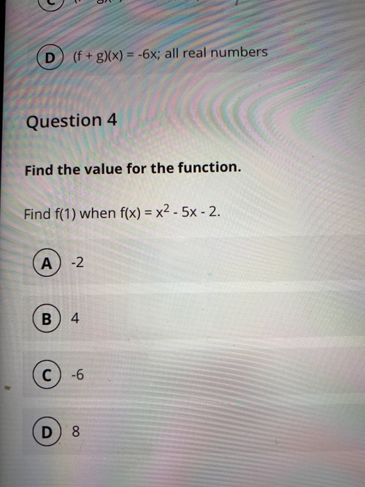 Solved Question 3 For the given functions fand g, find the | Chegg.com