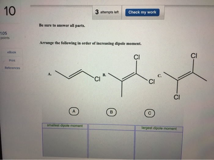 Solved 10 3 attempts left Check my work Be sure to answer | Chegg.com