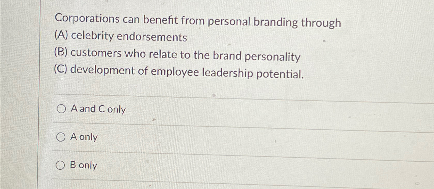 Solved Corporations can benefit from personal branding | Chegg.com