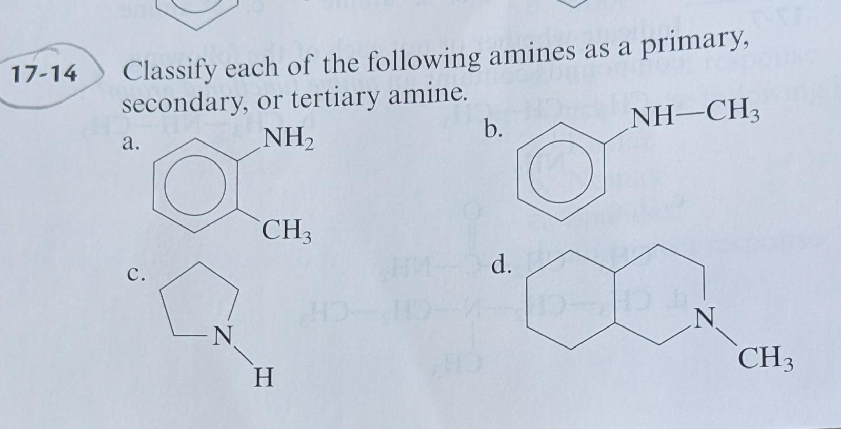 Solved 12 Classify each of the following amines as a | Chegg.com