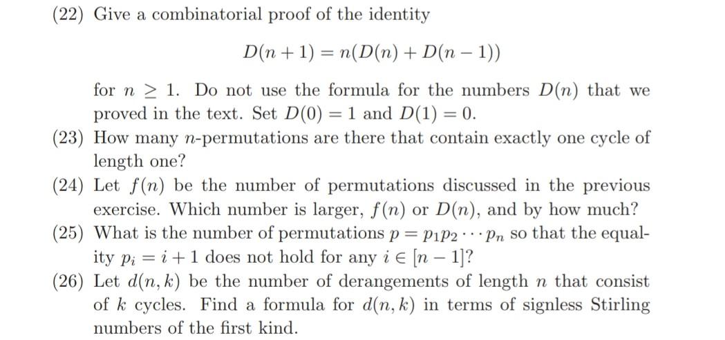 Solved 22 Give A Combinatorial Proof Of The Identity 