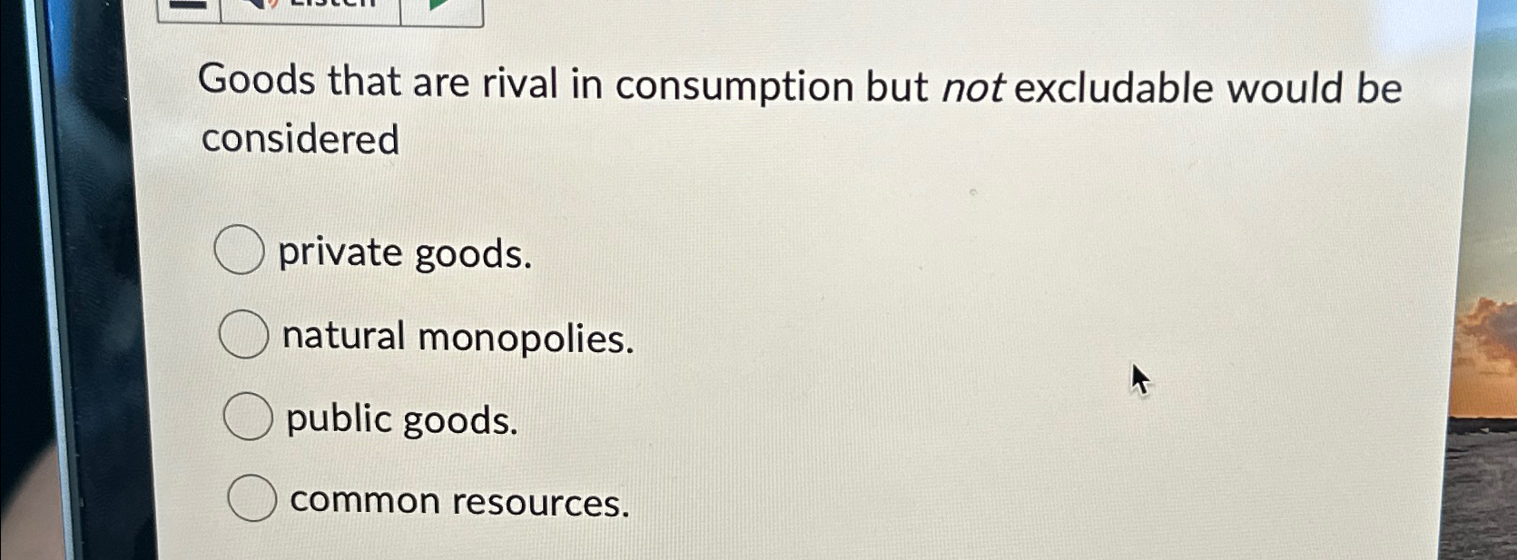 Solved Goods that are rival in consumption but not | Chegg.com