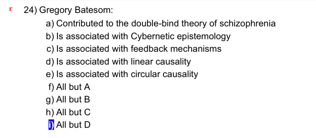 Solved Gregory Batesom:a) ﻿Contributed to the double-bind | Chegg.com