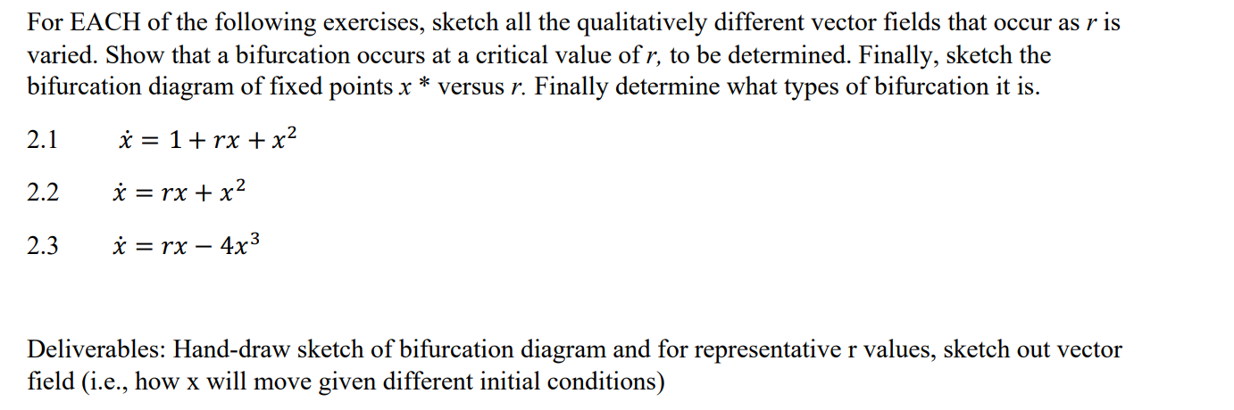For EACH of the following exercises, sketch all the | Chegg.com