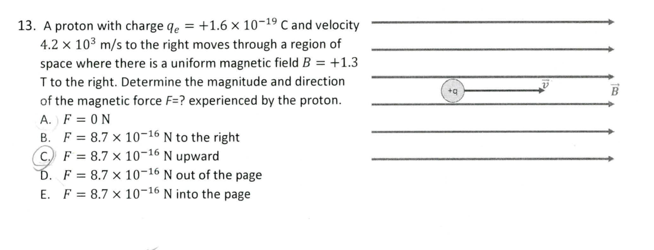 Solved A proton with charge q_(e)=+1.6\times 10^(-19)C and | Chegg.com