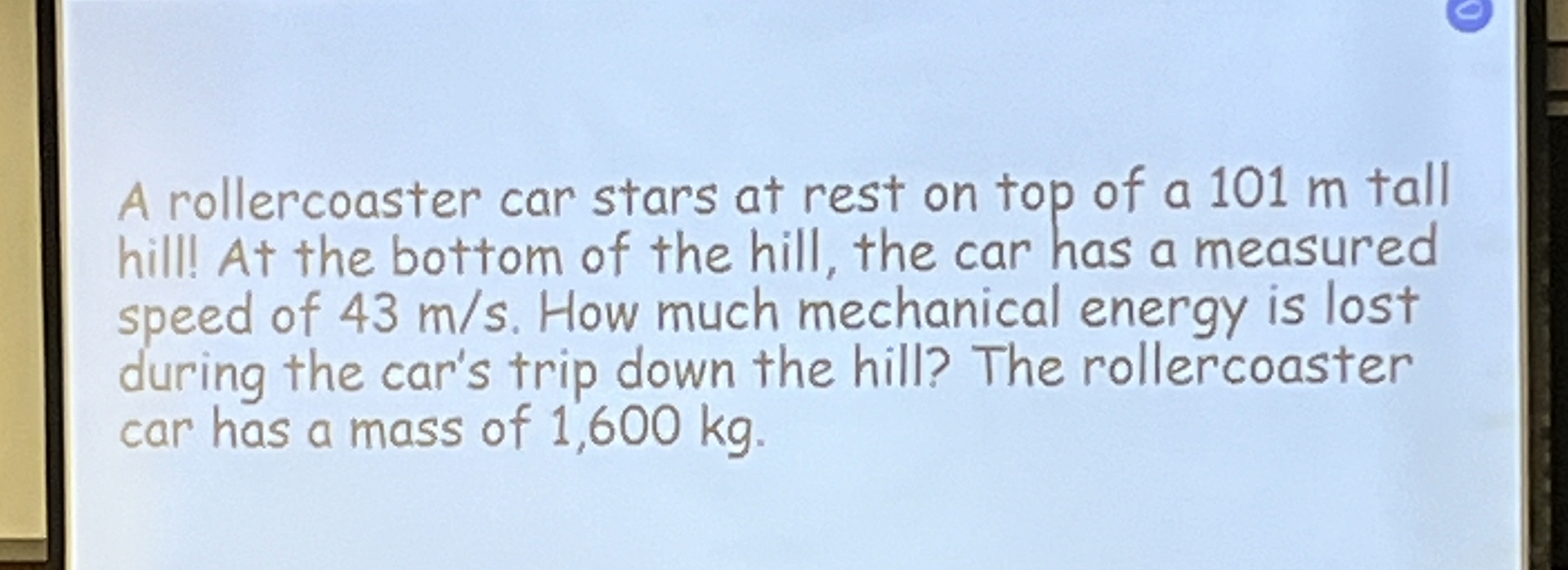 Solved A rollercoaster car stars at rest on top of a 101 ﻿m | Chegg.com