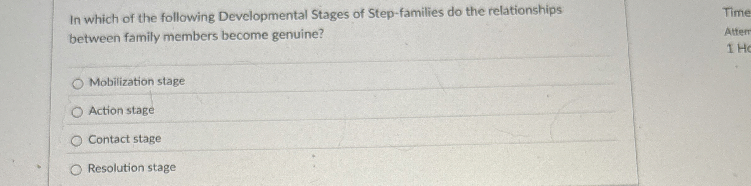 Solved In which of the following Developmental Stages of | Chegg.com