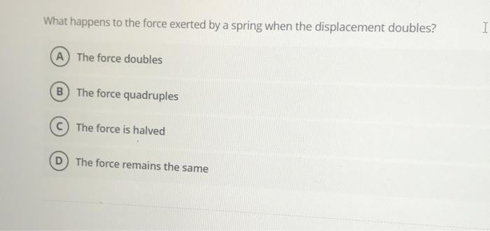 Solved What happens to the force exerted by a spring when | Chegg.com