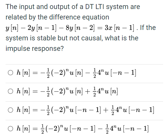 Solved The input and output of a DT LTI system arerelated by | Chegg.com
