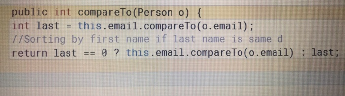 Solved Can someone please translate what this compareTo | Chegg.com