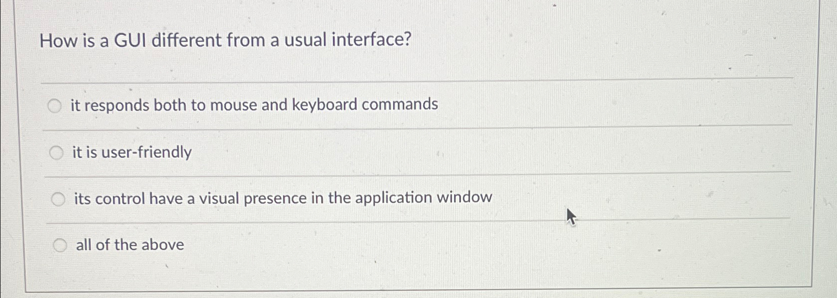 Solved How is a GUI different from a usual interface?it | Chegg.com