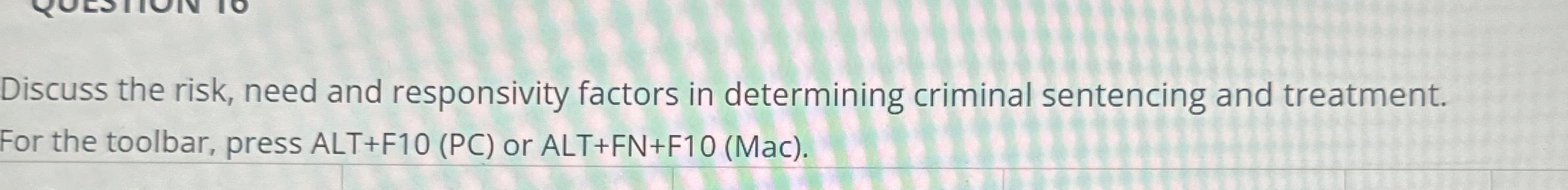Solved Discuss the risk, need and responsivity factors in | Chegg.com