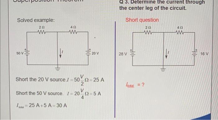 Solved Q 3. Determine the current through the center leg of | Chegg.com