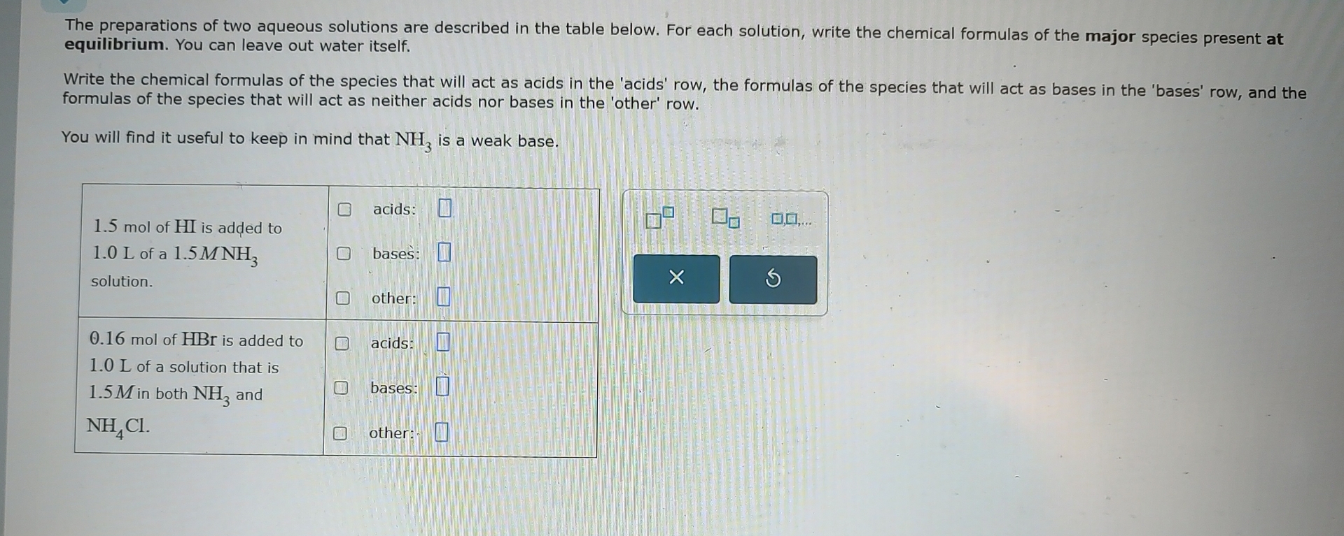 Solved The preparations of two aqueous solutions are | Chegg.com