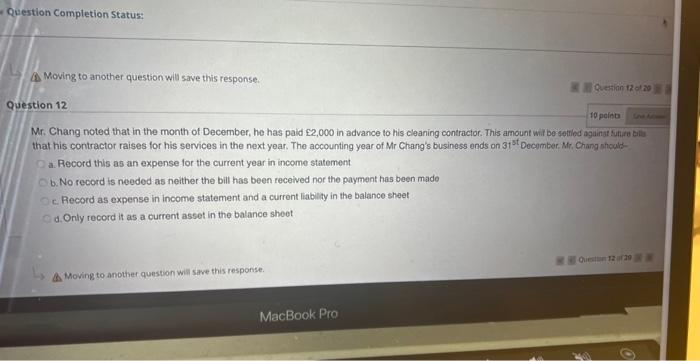 Mr. Chang nofad-that in the month of December, he has | Chegg.com