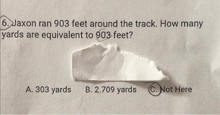 Solved 16. Jaxon ran 903 feet around the track. How many | Chegg.com