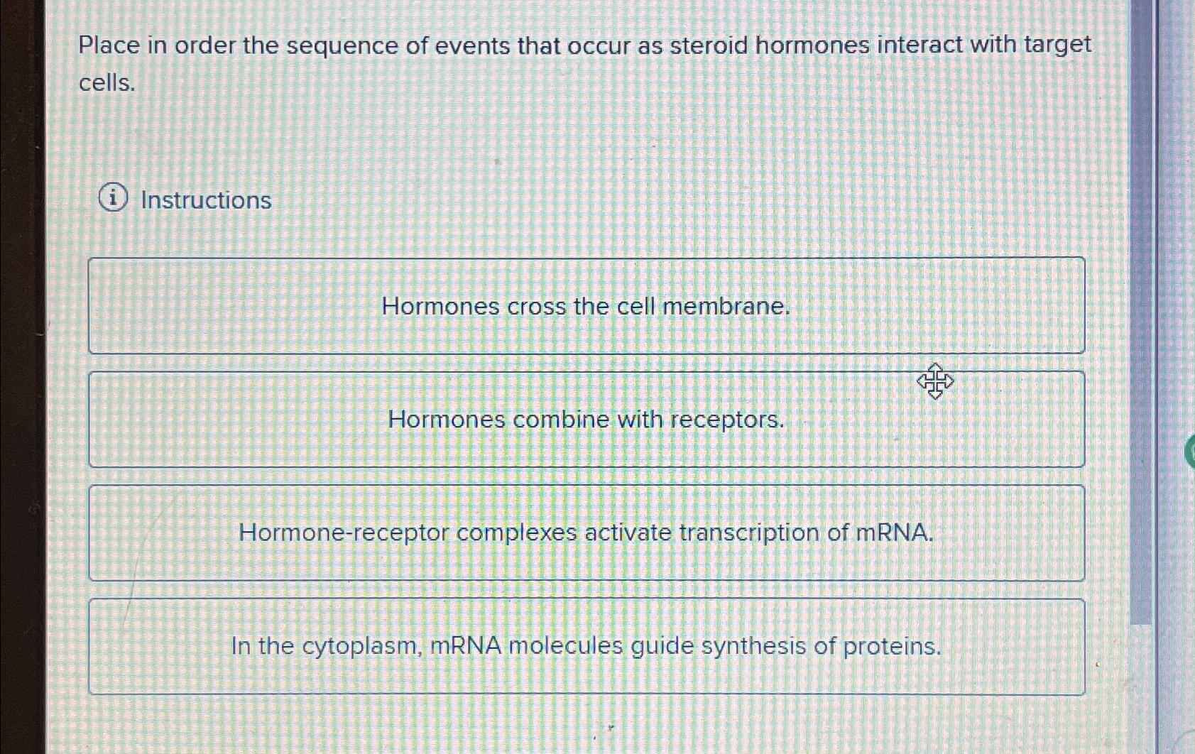 Solved Place in order the sequence of events that occur as | Chegg.com