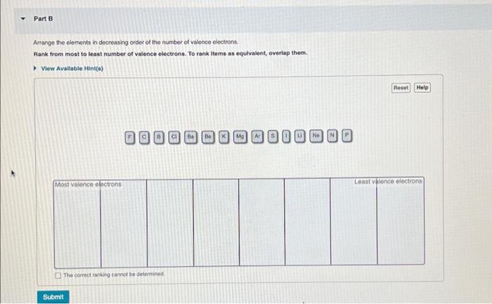 Solved Part B Arrange the elements in decreasing order of | Chegg.com