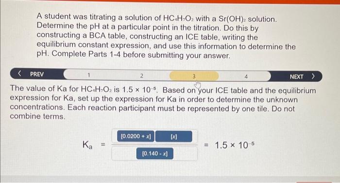 A student was titrating a solution of HC4H7O2 with a | Chegg.com