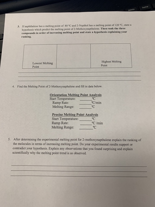 Solved Experimental Procedure for Melting Point Lab Part I. | Chegg.com