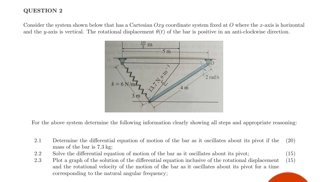 Solved QUESTION 2Consider the system shown below that has a | Chegg.com Solved QUESTION 2Consider the system shown below that has a | Chegg.com