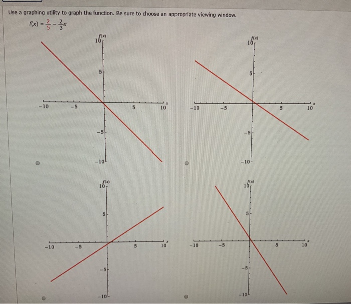 Solved Use a graphing utility to graph the function. Be sure | Chegg.com