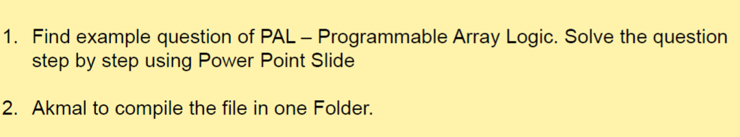 Solved 1. Find example question of PAL – Programmable Array | Chegg.com