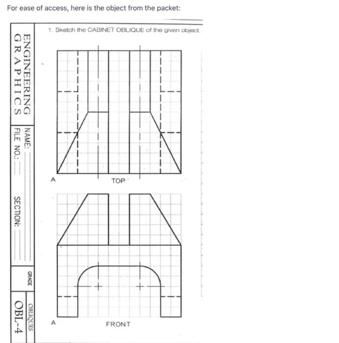 Solved drawing the Front, Right, Top, orthographic views | Chegg.com