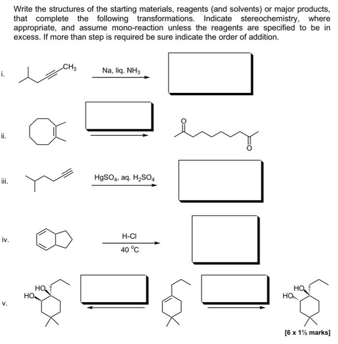 Solved Write the structures of the starting materials, | Chegg.com