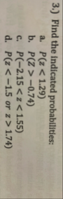 Solved 3.) ﻿Find the indicated | Chegg.com